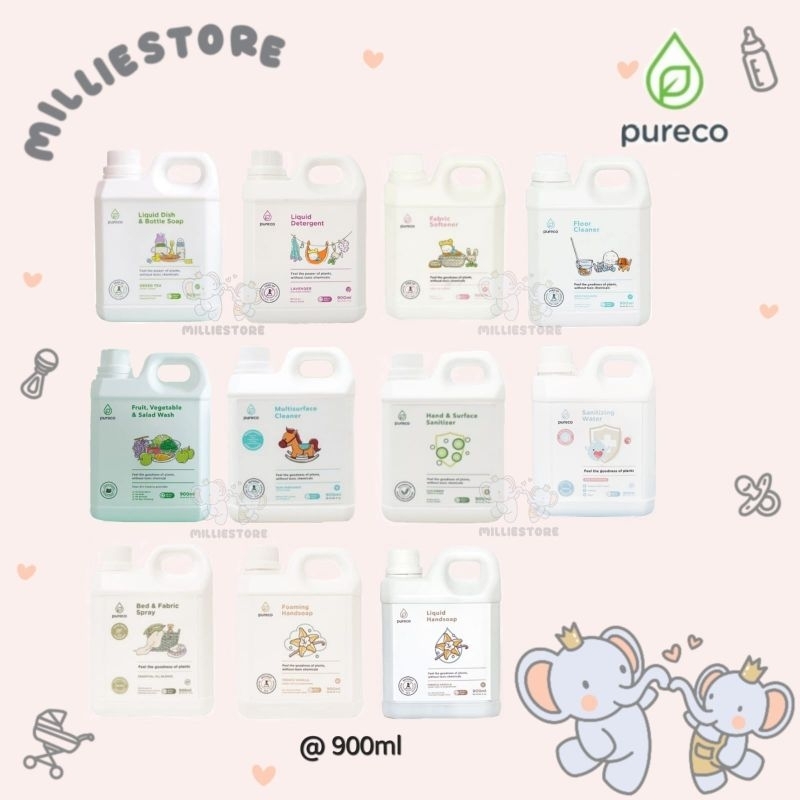 Jual PURECO Reffil 900ml Bottle Dish Soap / Detergent / Floor Clenaner ...