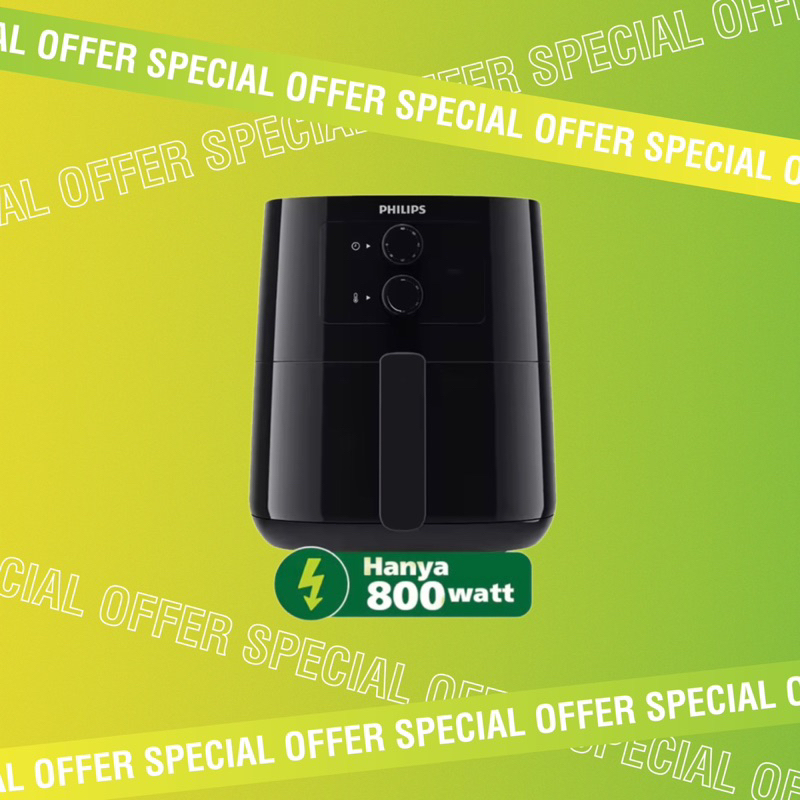 Jual PHILIPS HD9200/91 Low Watt Analog Air Fryer 800 Watt - Black | Shopee Indonesia