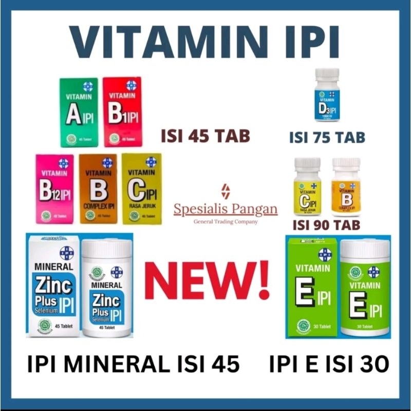Jual Ipi Vitamin C A B1 B12 B COMPLEX D3 Calsium D3+K2 | Shopee Indonesia
