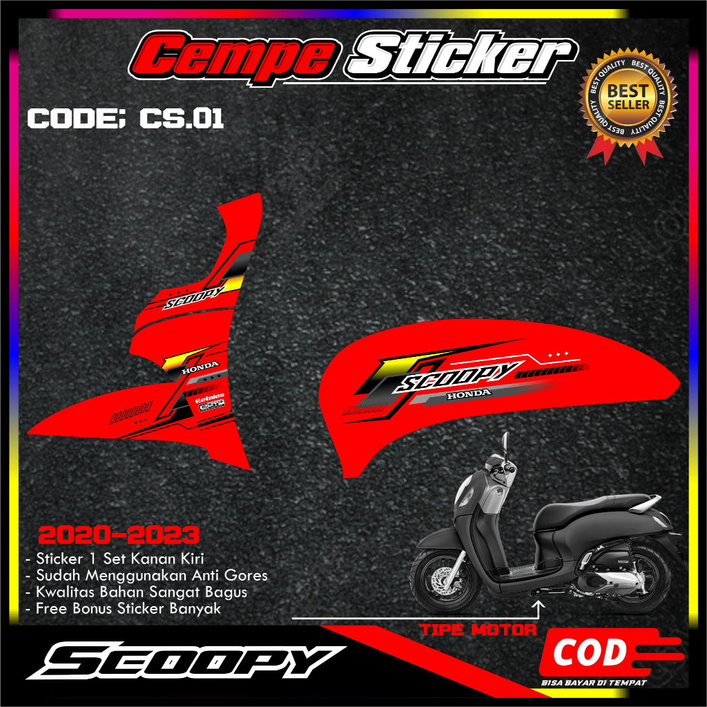 Jual Stiker Scoopy New 2020-2023 Decal Striping Standar Scoopy New Premium Racing CM01 | Shopee ...