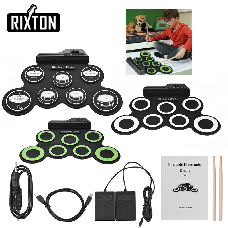 Jual Rixton Drum Elektronik Portabel Digital USB 7 Bantalan Roll up ...