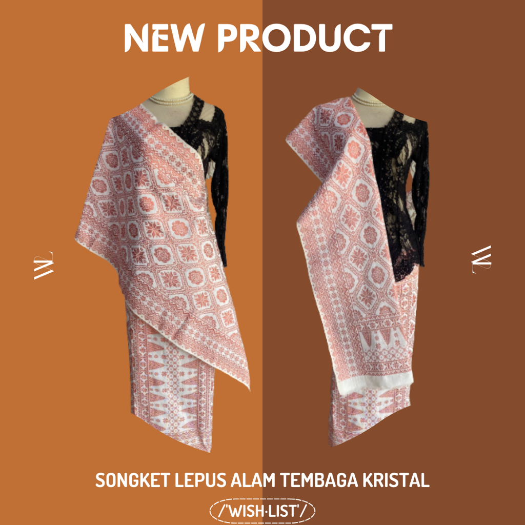 Jual Kain Tenun Bahan Tradisional LEPUS ALAM TEMBAGA KRISTAL Songket Kekinian Selendang Murah ...