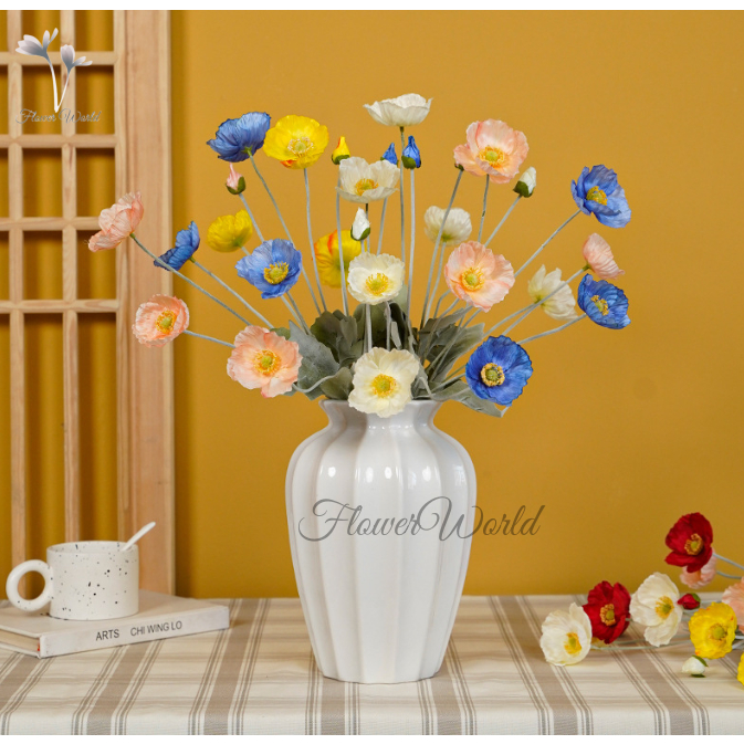 Jual [FlowerWorld]Artificial Bunga Poppy 4 Cabang Bunga Palsu Plastik ...