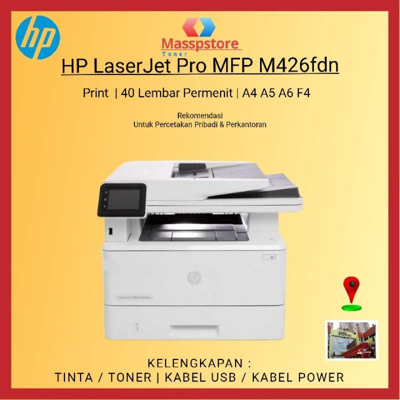 Jual Printer Hp LaserJet Pro mfp M426fdn mesin foto copy scan adf ...