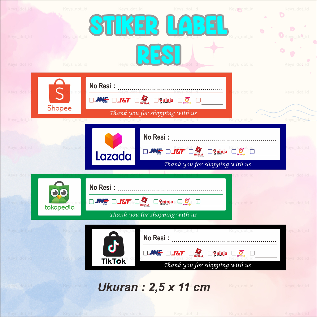 Jual Sticker STIKER LABEL RESI PENGIRIMAN PAKET, STIKER RESI SHOPEE ...