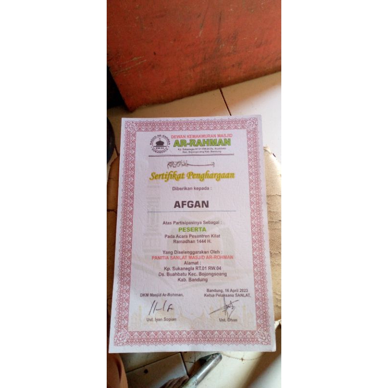 Jual Sertifikat Piagam Tanda Penghargaan | Shopee Indonesia