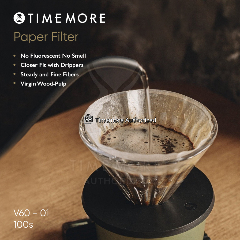 Jual Timemore Paper Filter V60 01 02 100s Kertas Saring Kopi Made in Shanghai | Shopee Indonesia