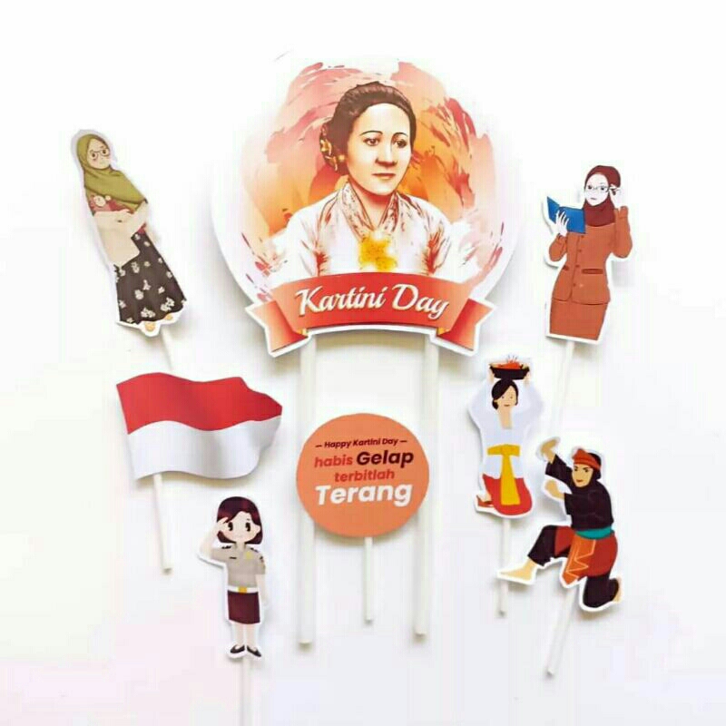 Jual satu set cake topper hiasan kue tema hari kartini / kartini day ...