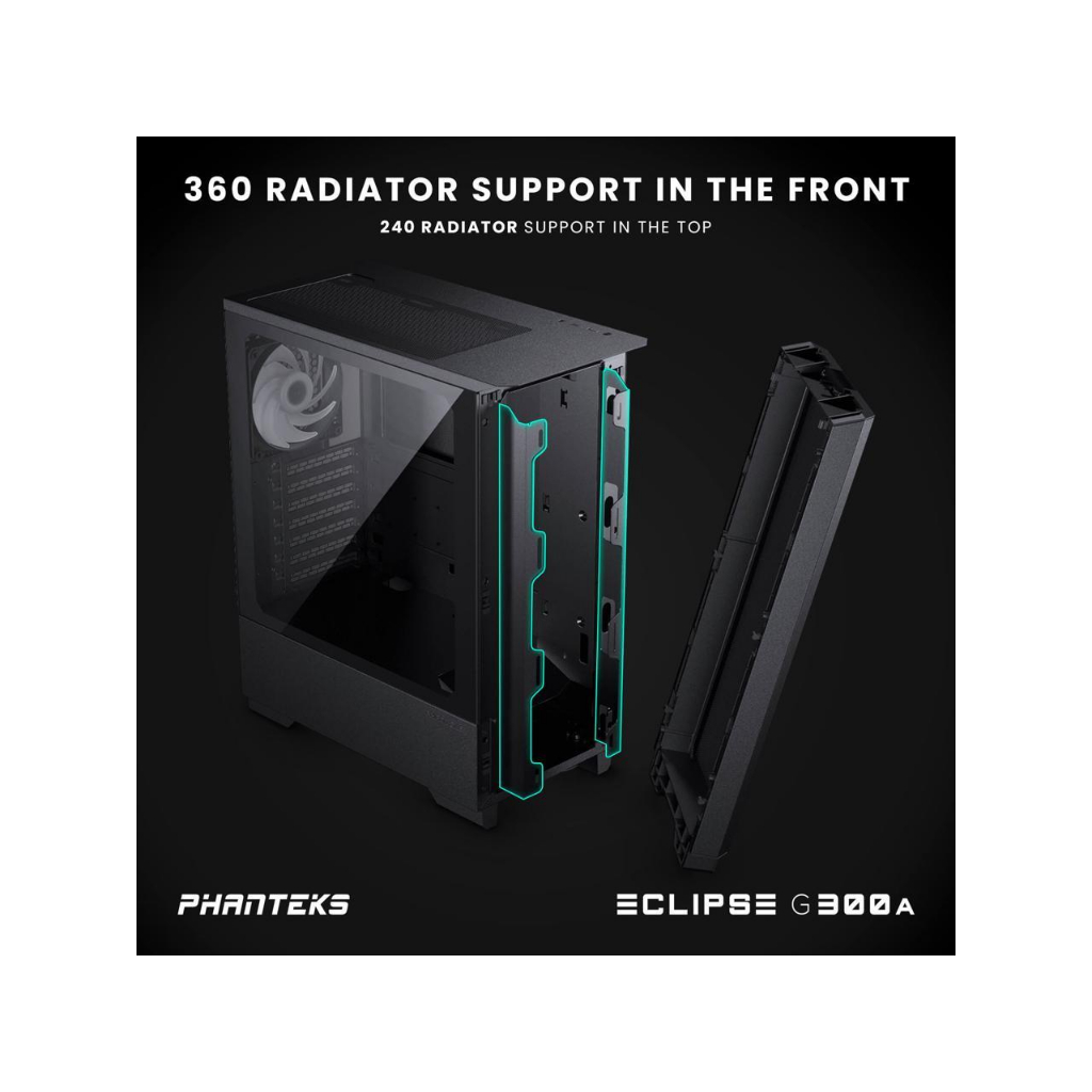 Jual Phanteks G300A Black Mid Tower Casing Komputer | Mesh Computer ...