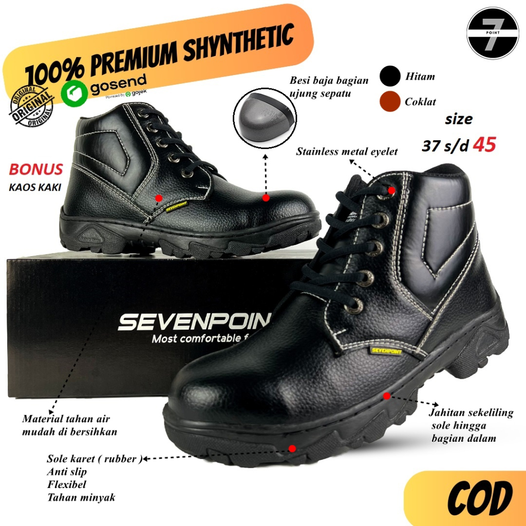 Jual Sepatu Safety Boots Pria Original Septi Ujung Besi sefty shoes ...