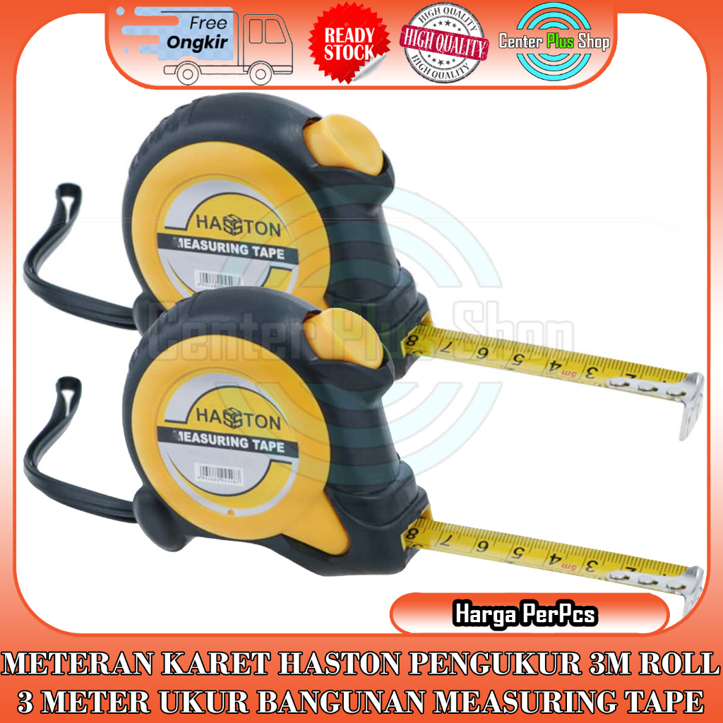 Jual METERAN ROLL KARET UKURAN 3M HASSTON 3 METER ALAT UKUR MEASURING ...