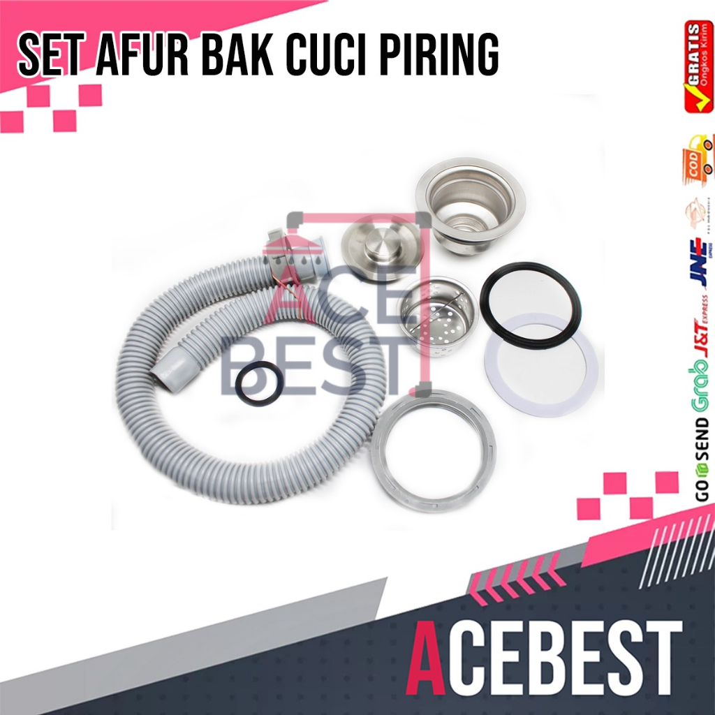 Jual Afur Bak Cuci Piring Set Afur Lengkap + Selang BCP Stainless G-253 ...
