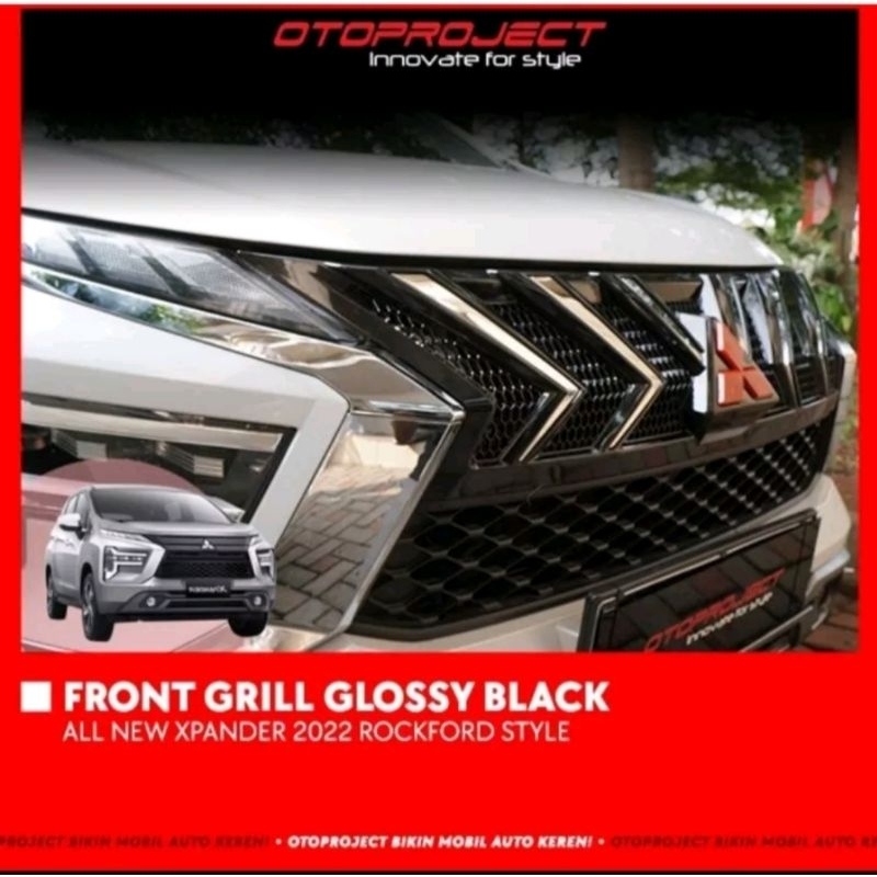 Jual Front Grill xpander 2022 model rockford style glossy black ...