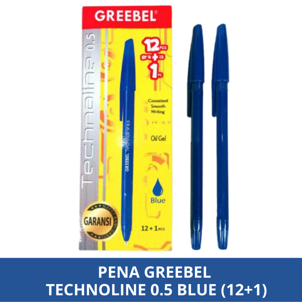 Jual Pulpen Greebel Technoline 0.5 Pen Greebel 1 Pack 12+1 Pcs | Shopee ...