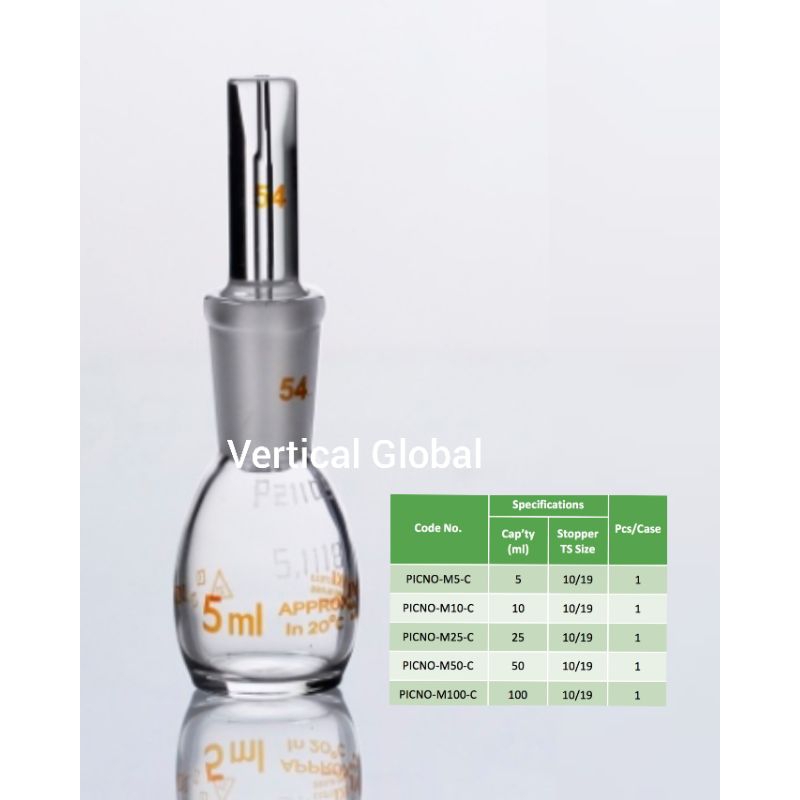 Jual Pyknometer Calibrated Iwaki Pycnometer Calibrasi Iwaki kaca 10 ml ...