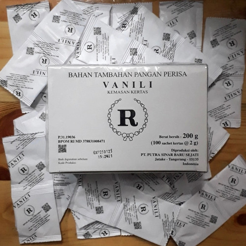 Jual 1 Box Vanili R isi 100 sachet kertas @ 2 gram | Shopee Indonesia