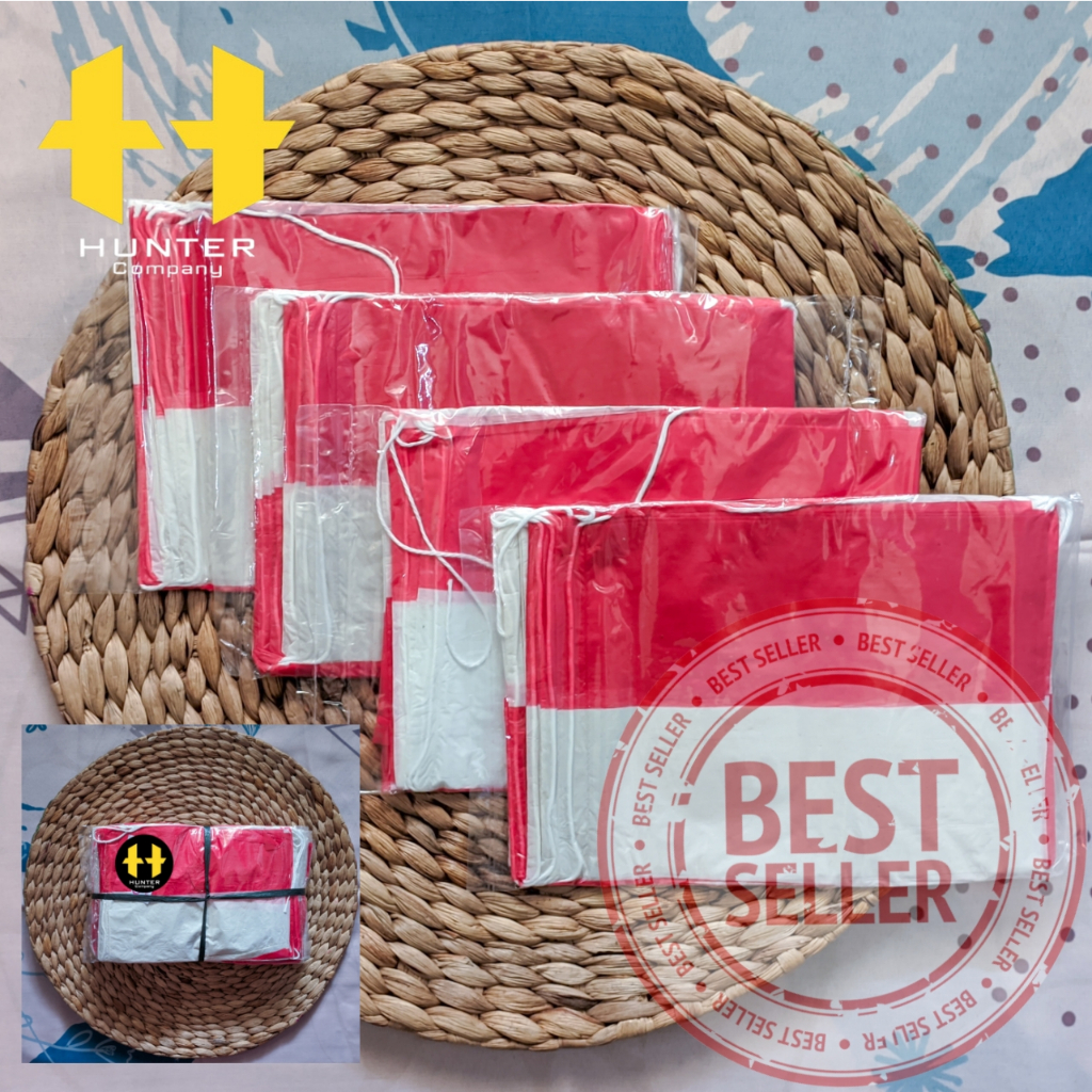 Jual bendera merah plastik 10 pak/100 lembar/bendera umbul umbul ...