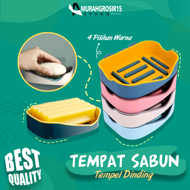 Jual Kotak Sabun Kamar Mandi Tempat Sabun Tempel Dinding Drain Soap Box ...