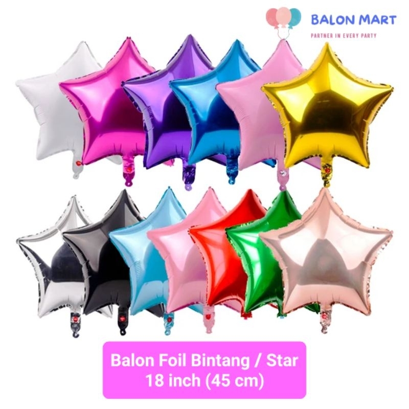 Jual Balon Foil BINTANG / Star 18 Inch ( 45 cm ) | Shopee Indonesia