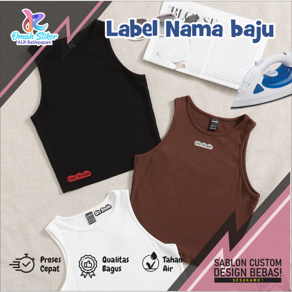 Jual STIKER LABEL NAMA BAJU ANAK / DEWASA - LABEL BAJU SETRIKA NAMA ...
