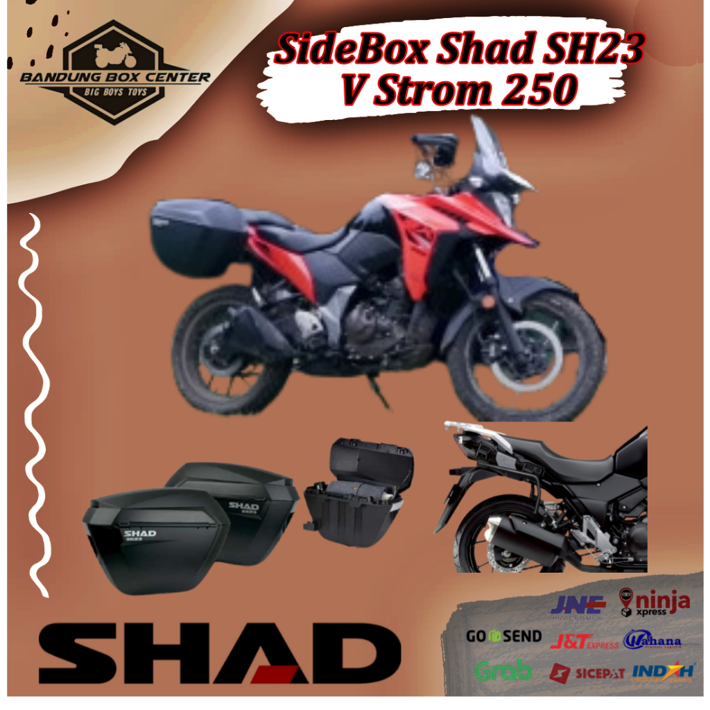 Jual Paket SideBox Shad SH23 Box Shad SH 23 Suzuki V Strom 250 Side Box ...