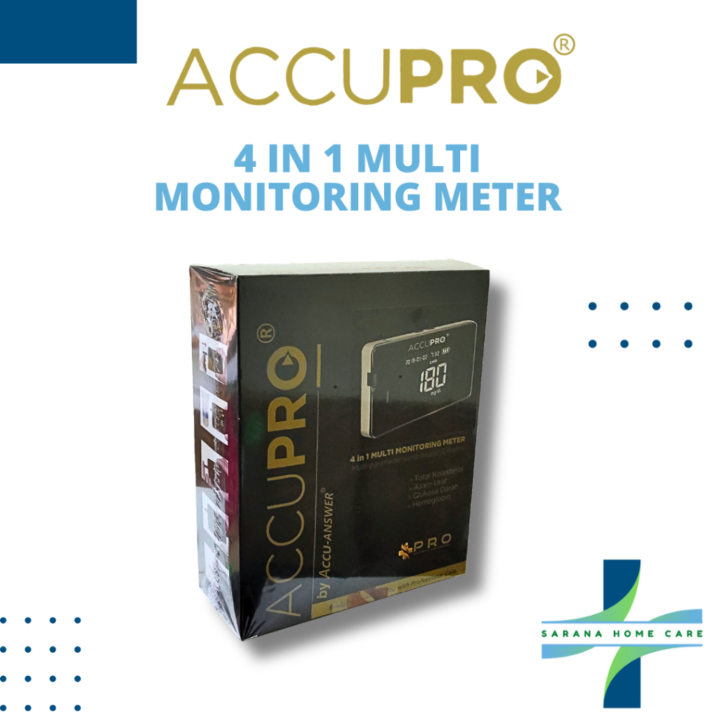 Jual ACCUPRO 4 in 1 Multi Monitoring Meter/cek darah/gula darah/kolesterol/asam urat/hemoglobin ...