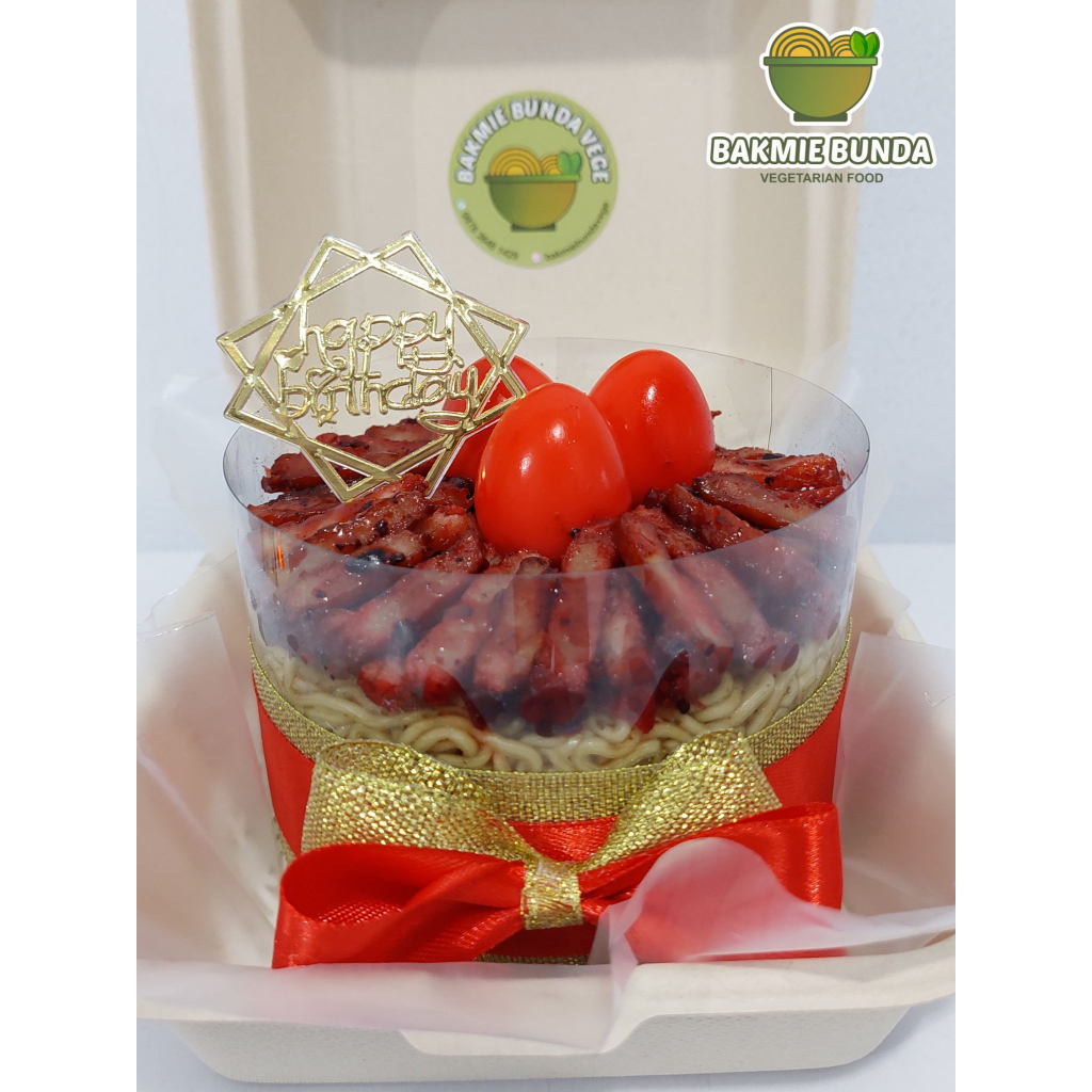 Jual KUE MIE BENTO VEGETARIAN VEGAN BAKMIE BUNDA NOODLE CAKE | Shopee ...