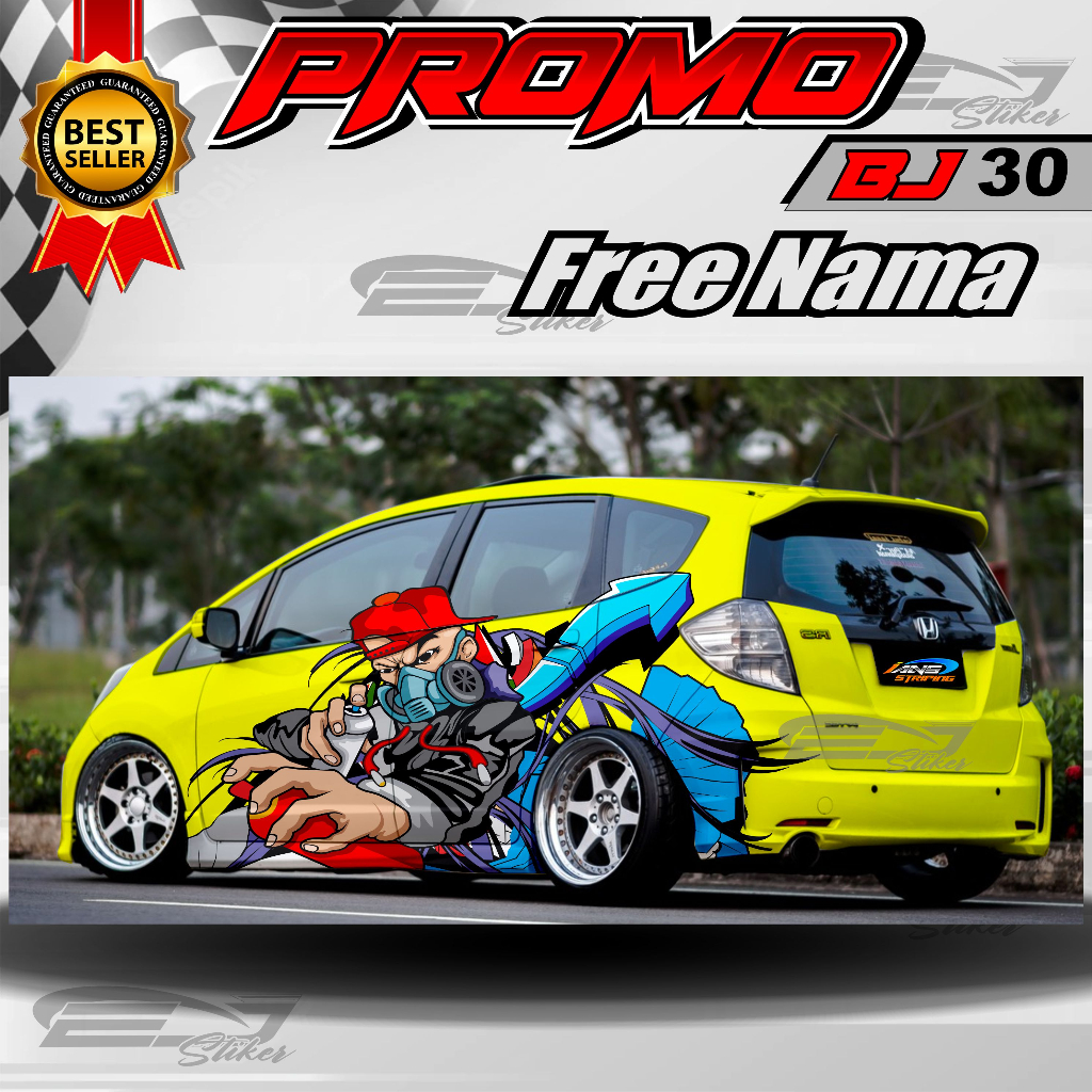 Jual STIKER VARIASI MOBIL JAZZ, BRIO, SIGRA, YARIS, SWIFT-STIKER DECAL ...