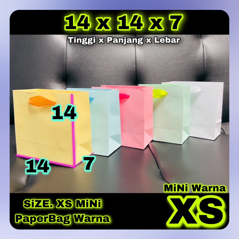 Jual paper bag mini warna warni pita satin - paperbag kecil mini polos ...