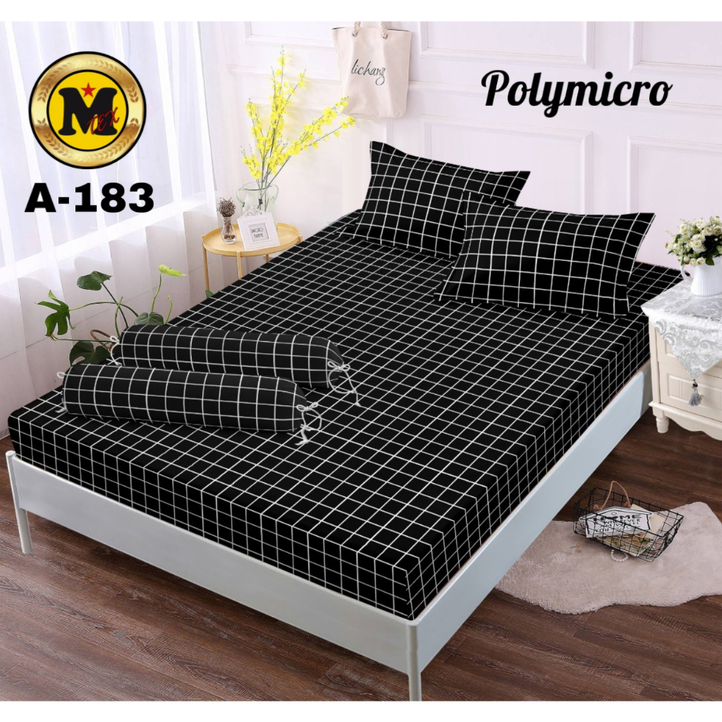 Jual SPREI MOTIF AESTHETIC BLACK SQUARE KOTAK HITAM SEGI HITAM KOTAK ...