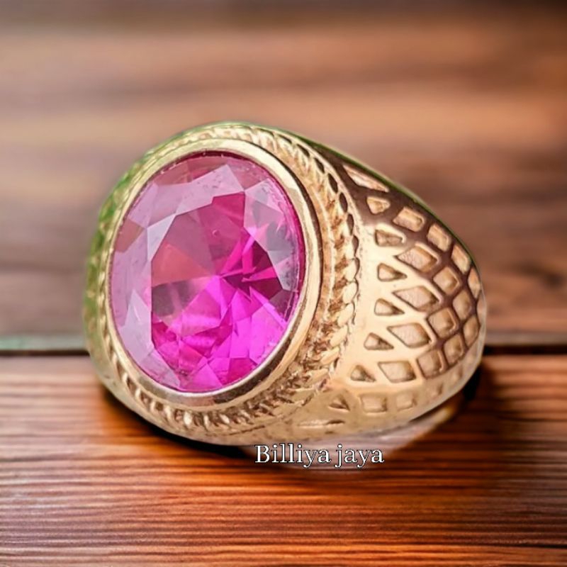 Jual BATU CINCIN PRIA MERAH SIAM ROSE ASLI BANGKOK | Shopee Indonesia