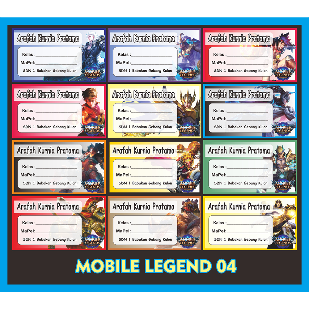 Jual COD STICKER LABEL NAMA BUKU SEKOLAH TERMURAH BERBAGAI KARAKTER ...