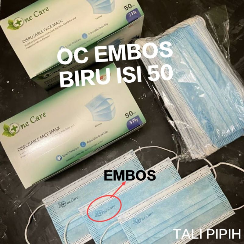 Jual MASKER ONECARE EMBOS 3PLY ISI 50PCS/BOX | Shopee Indonesia