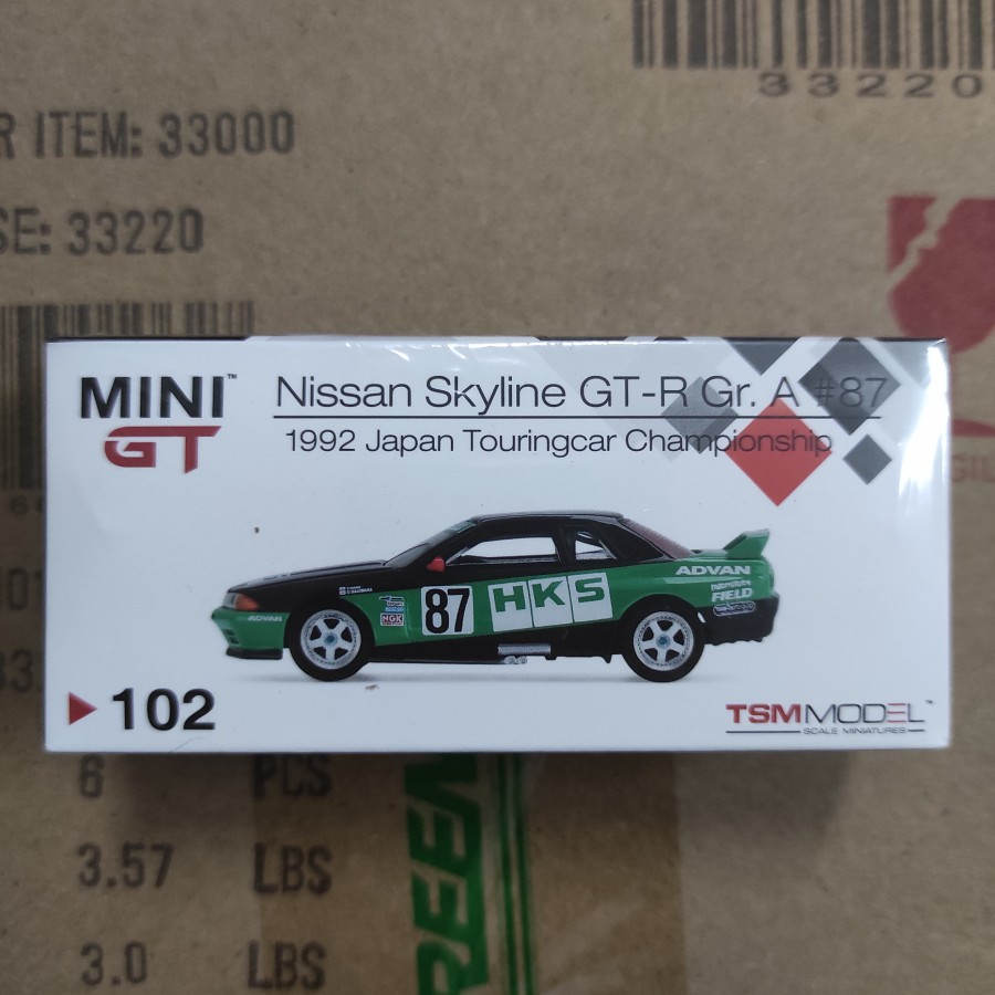 Jual MINI GT 102 NISSAN SKYLINE GTR R32 GR. A #87 HKS 1992 JAPAN ...