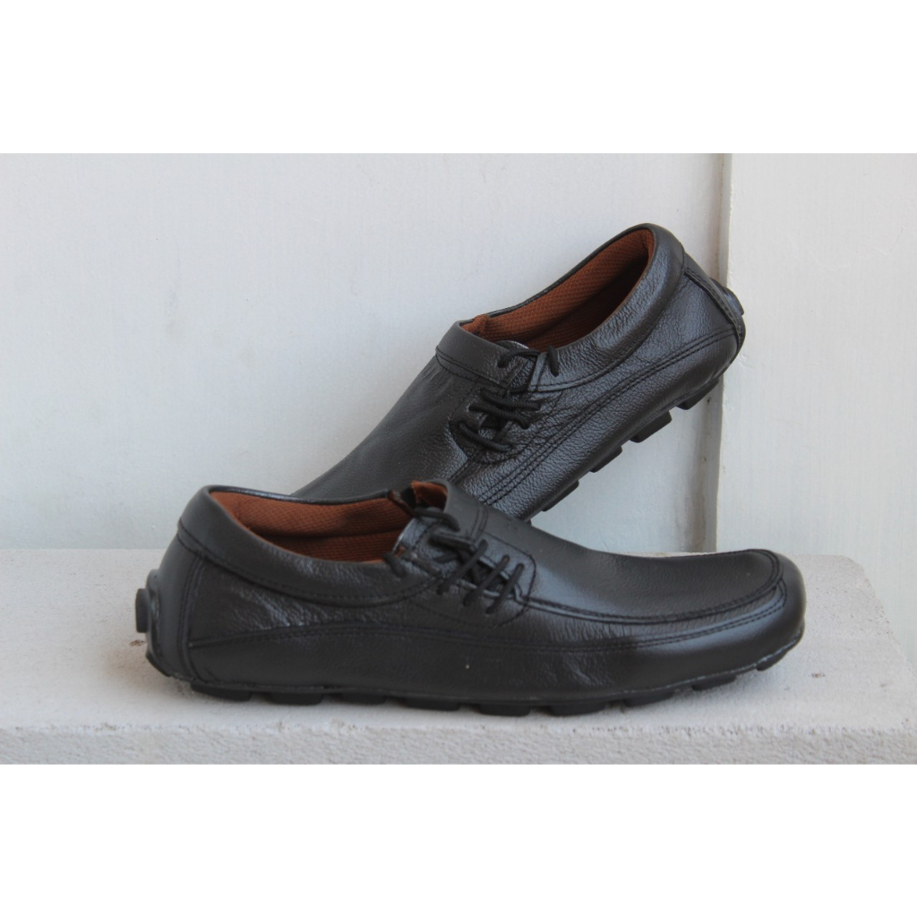Jual Sepatu Kerja Pansus Pria Kulit Asli Hitam Cowo Kantoran Gaya Modis ...
