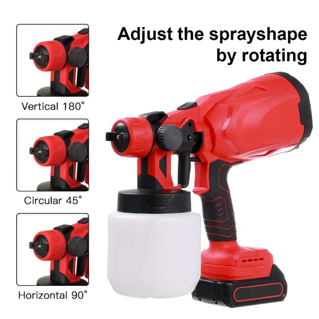 Jual Spray Gun Electric Baterai Cat Besi Kayu Dinding 800ml 1500mAh ...