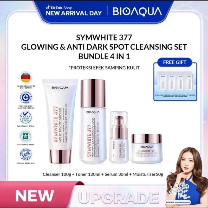 Jual BIOAQUA SymWhite 377 Whitening & Fade Dark Spot Set Skincare (set 4pc) | Shopee Indonesia
