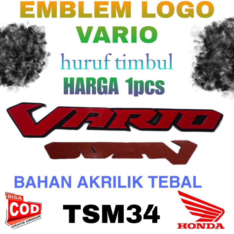 Jual EMBLEM LOGO VARIO Huruf timbul bahan akrilik tebal Honda Vario ...