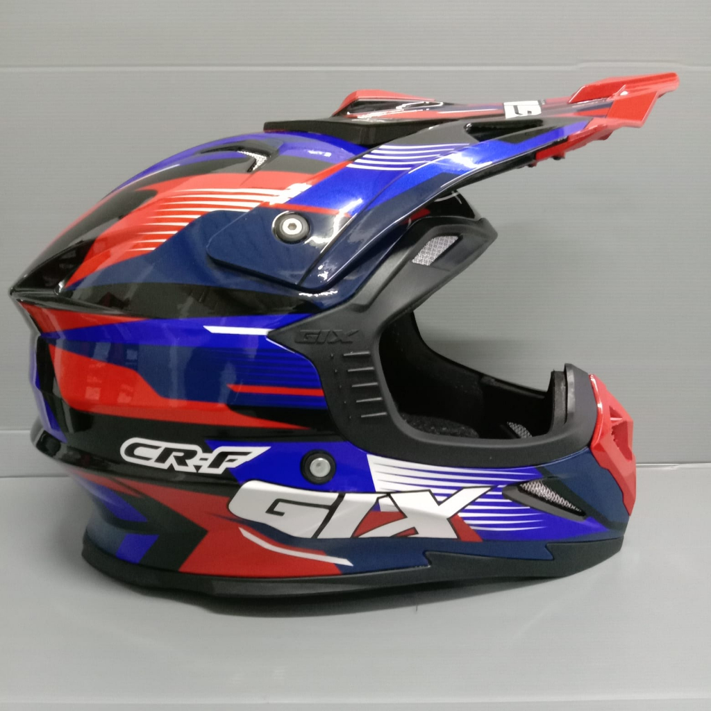 Jual HELM CROSS GIX CROSS MOTIF CR-F BLACK RED JPX CROSS | Shopee Indonesia