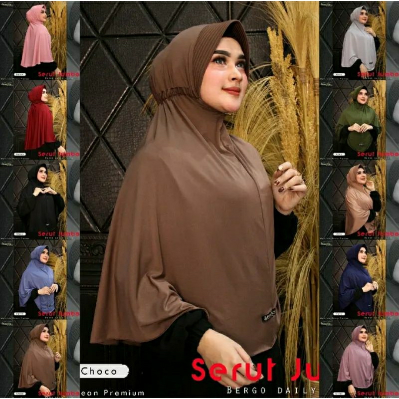 Jual BERGO JILBAB INSTANT SERUT JUMBO XL JEARSY NAZILLA | Shopee Indonesia