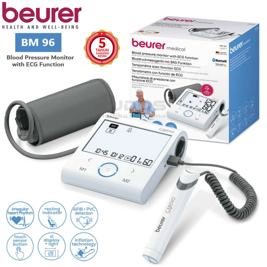 Jual beurer BM 96 Cardio Tensimeter Digital ECG EKG Alat Ukur Tekanan ...