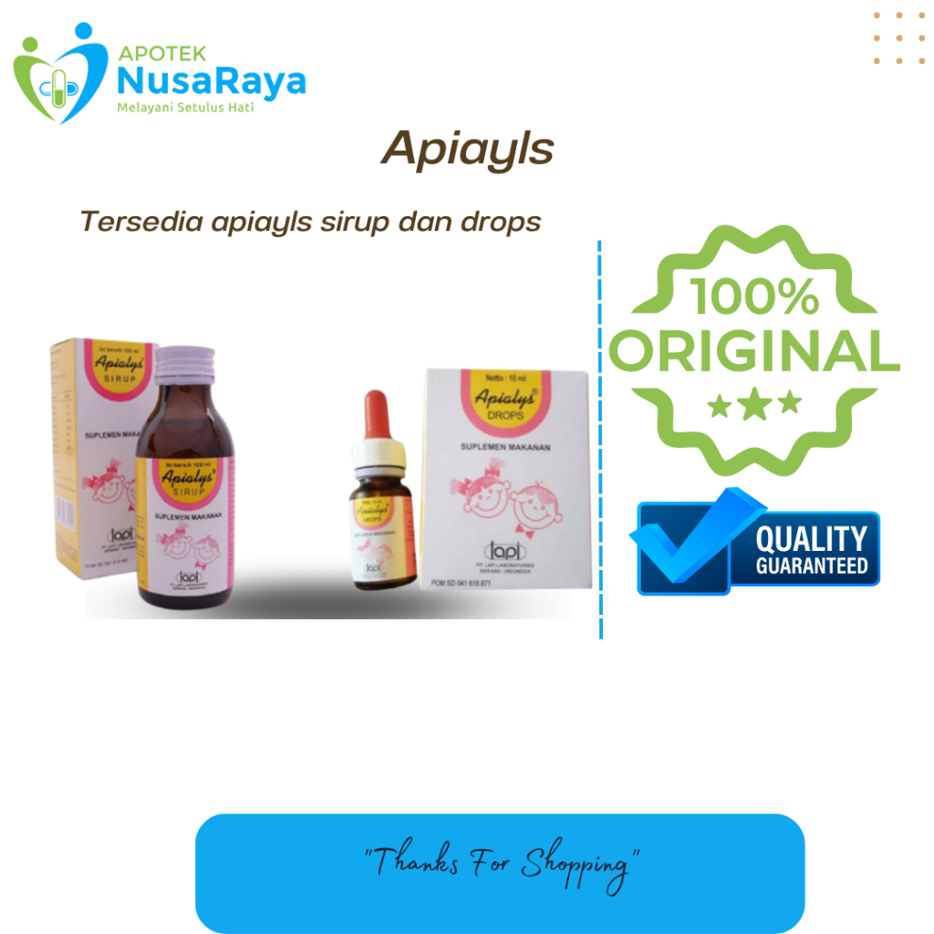 Jual Apiayls Sirup 100ml/Apialys Drops 10 ml/ suplemen yang mengandung ...