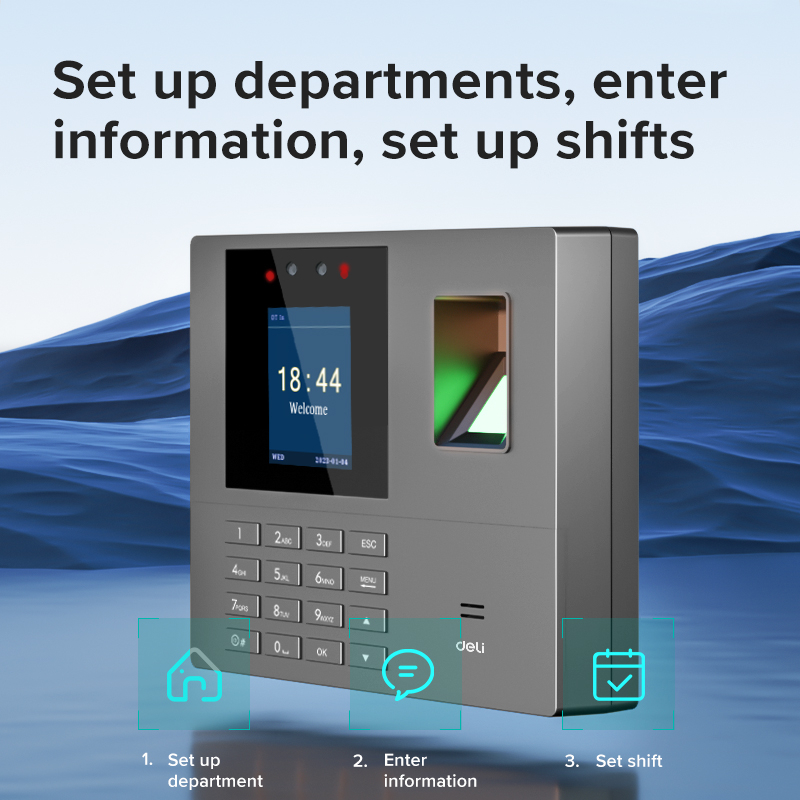 Jual Deli Mesin Absensi Sidik Jari Deteksi Absen Wajah Attendance Machine 500 Sidik Jari 200 ...