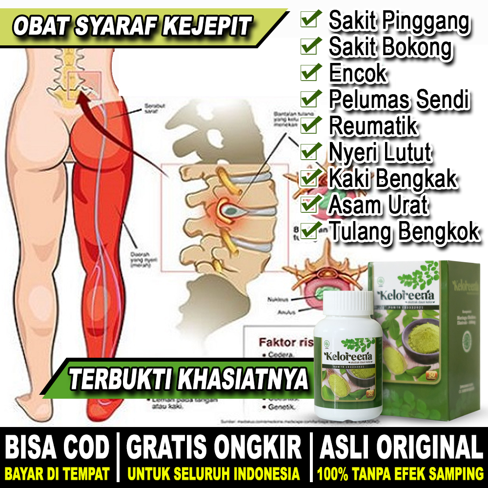 Jual Obat Herbal Saraf Kejepit, Sakit Pinggang, Saking Bokong Tulang Ekor Sampai Kaki, Asam Urat ...