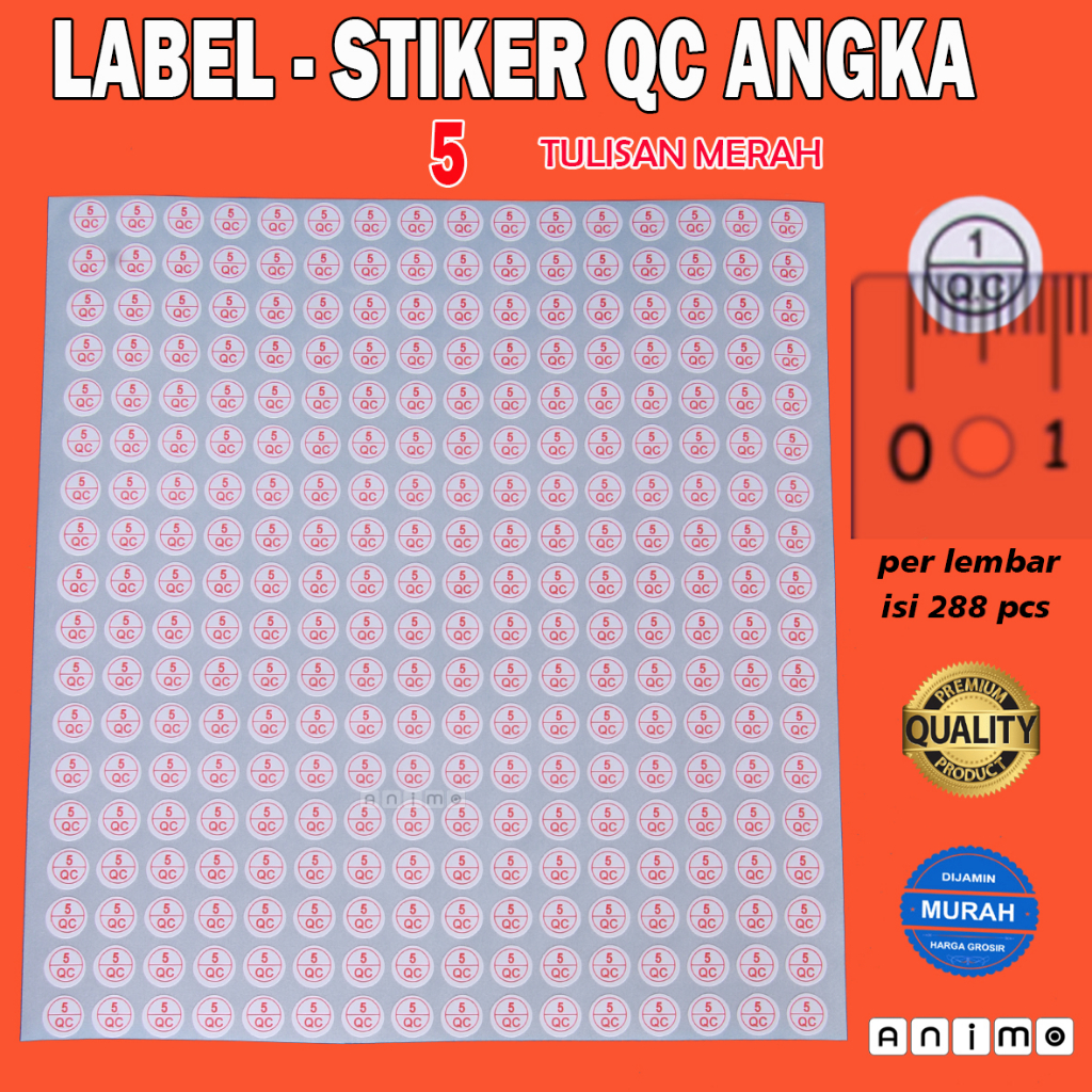 Jual STIKER QC ANGKA - Quality Control Number Sticker 9 MM = 0,9 CM ...