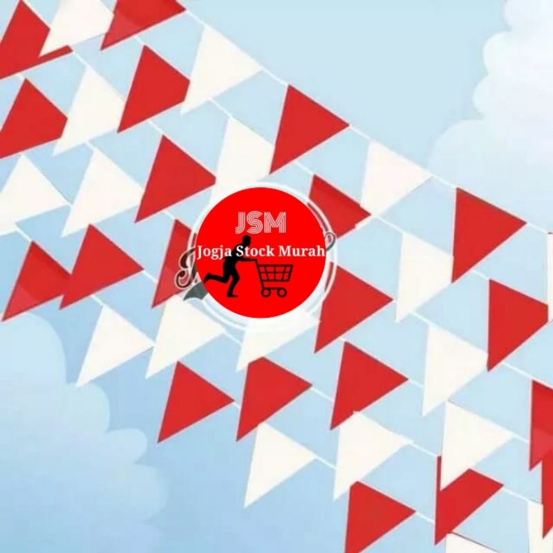 Jual BANNER Bunting Segitiga 5 Meter Merah Putih Dirgahahayu Kemerdekaan HUT RI 17 Agustus ...