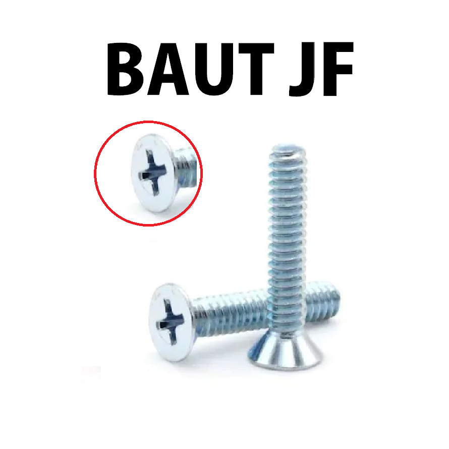 Jual BAUT OBENG BAUD JF M8 GALVANIS SEKRUP 10 15 20 25 30 35 40 45 50 60mm | Shopee Indonesia