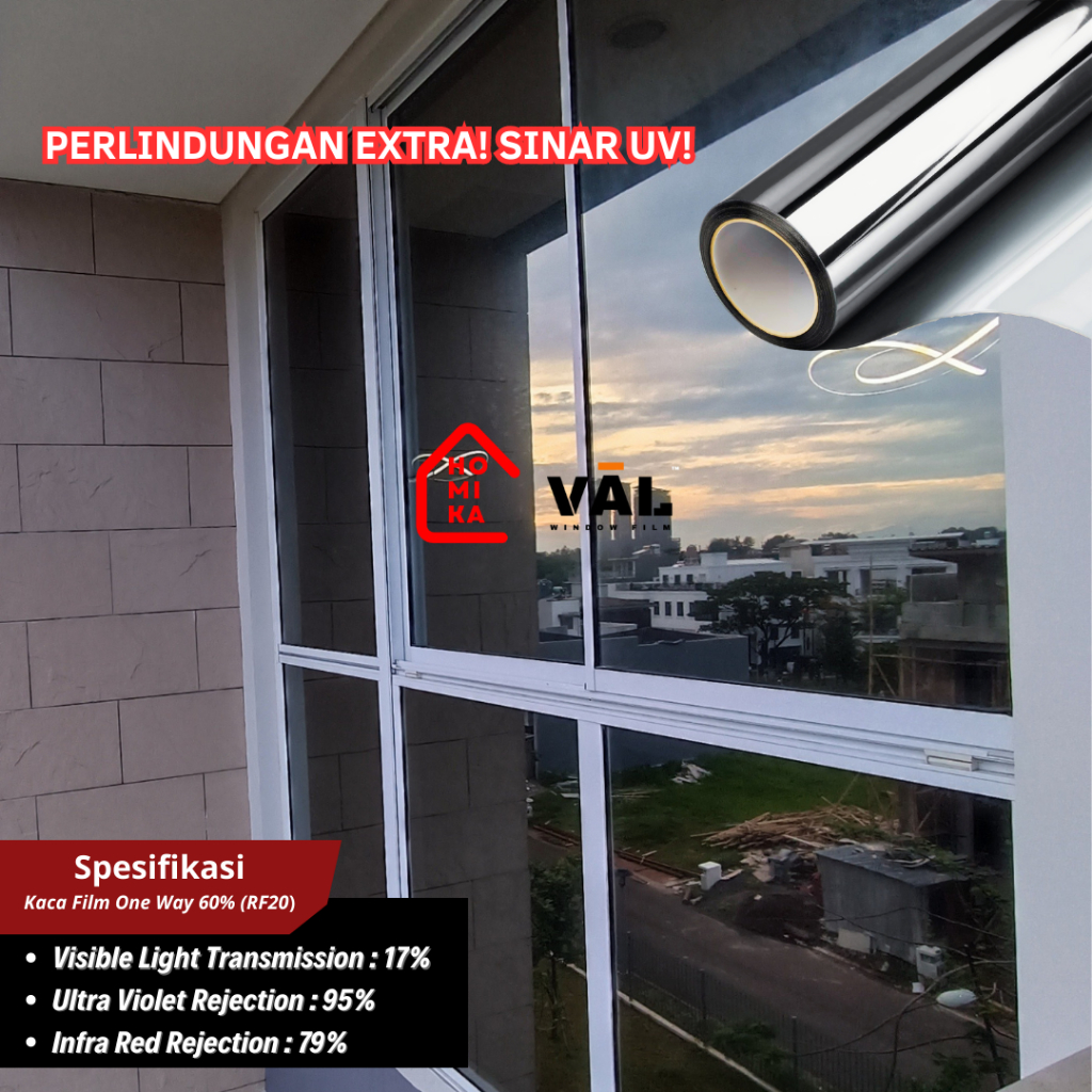 Jual Kaca Film One Way 60% Vinallum VAL Kaca Film Rumah Jendela Cermin ...