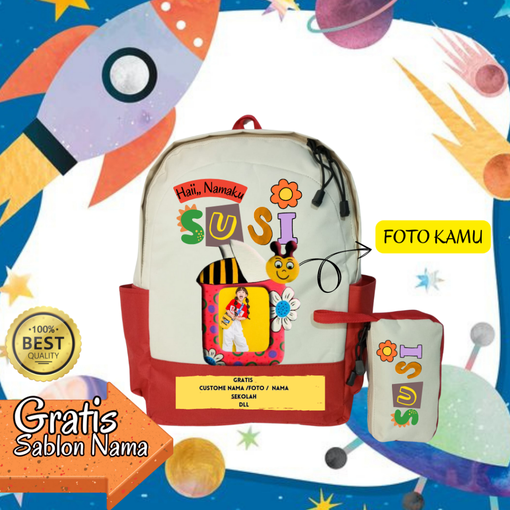 Jual TAS SEKOLAH ANAK TK SD CUSTOME / TAS BACKPACK SEKOLAH ANAK TK SD ...