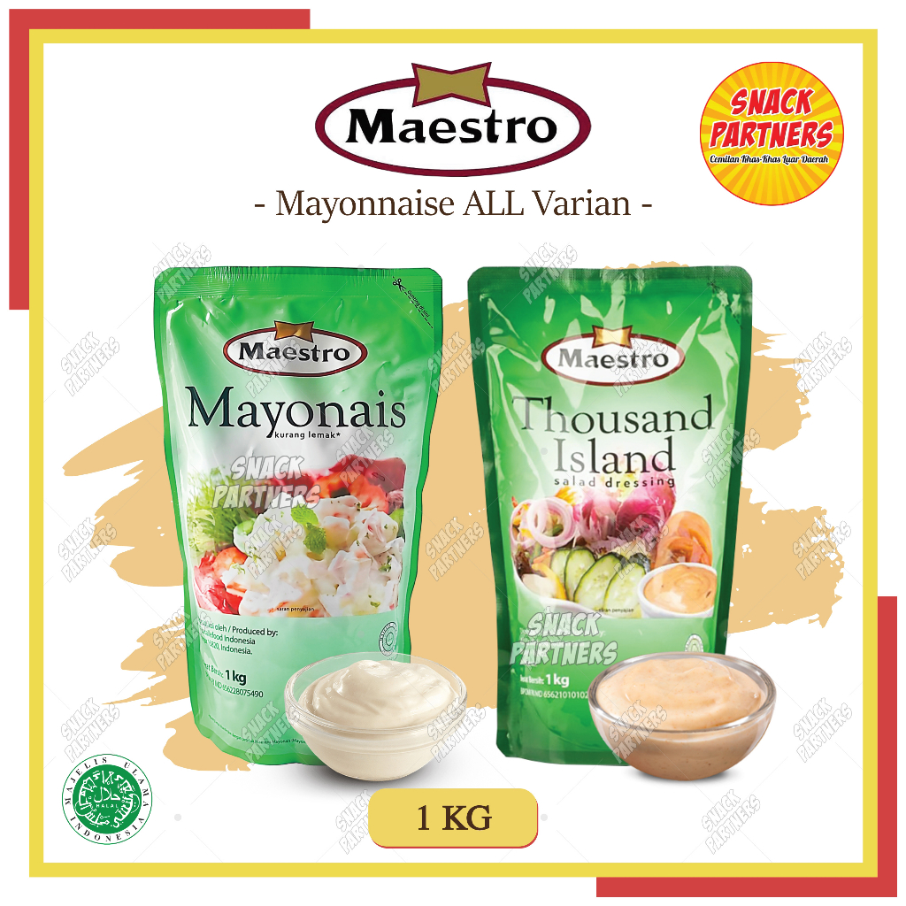 Jual MAESTRO Mayonnaise 1 KG - Saos Saus Mayonaise Mayones Pedas Hot ...